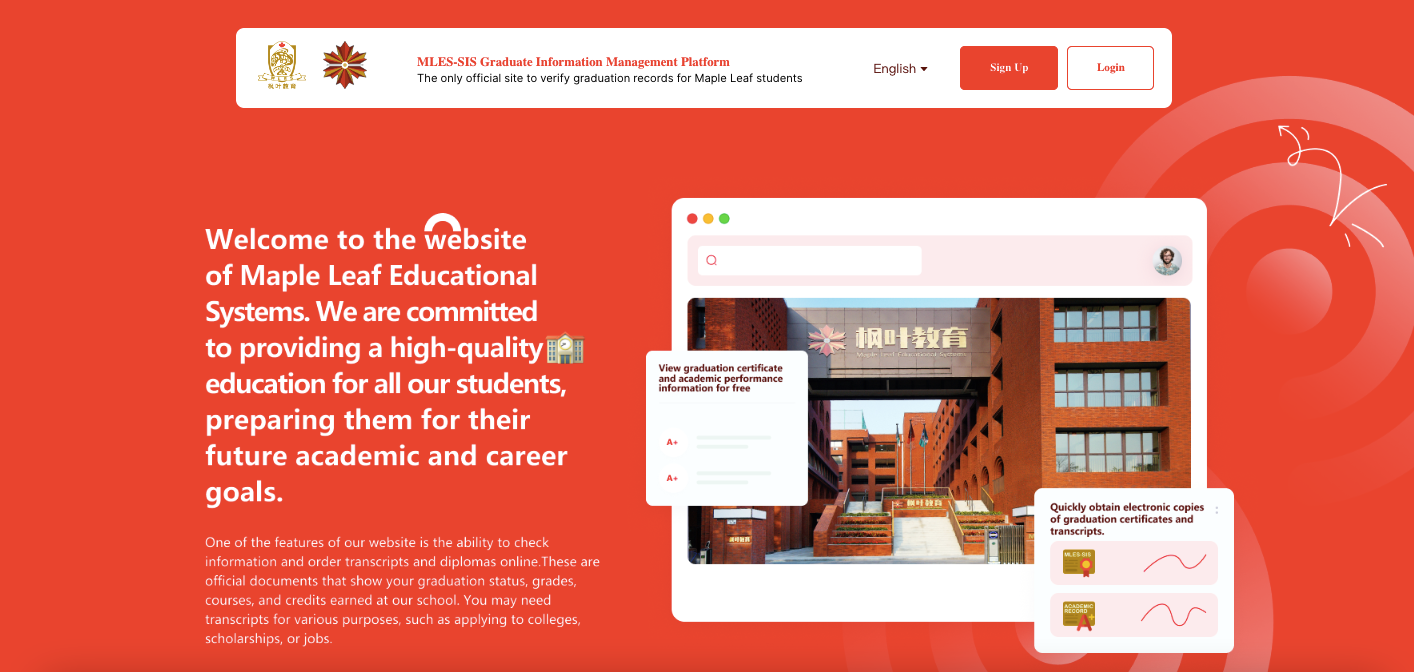 Deepening the Maple Leaf World School Curriculum Digital Services | "MLES-SIS" system is now online!