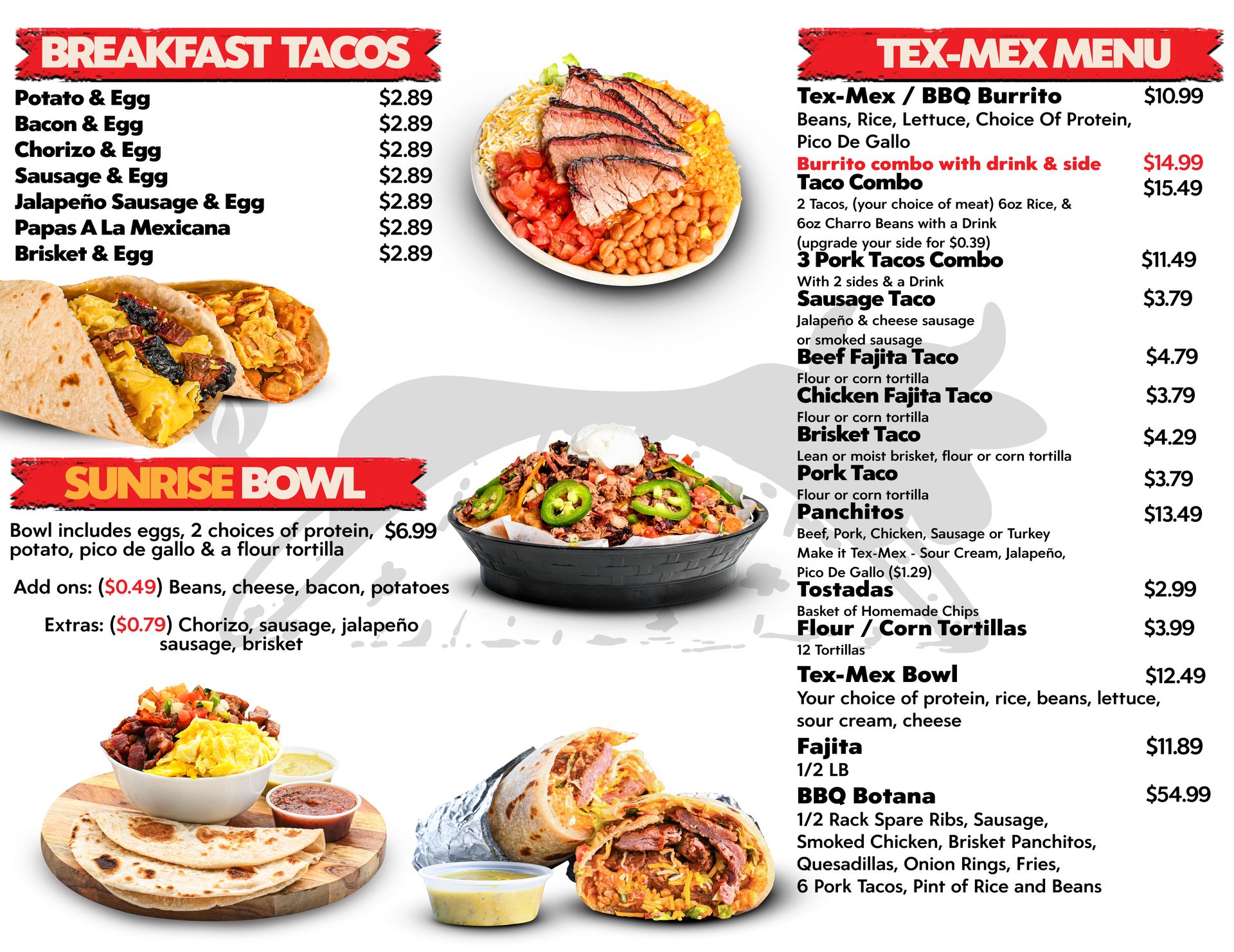 Menu | Reyna's BBQ & Cocina