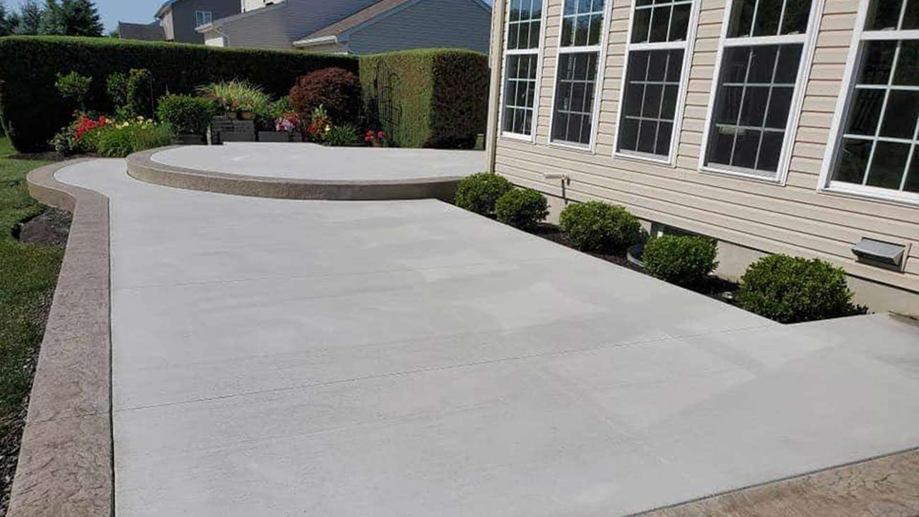 Broom Finished Concrete With Borders | Real Help Decorative Concrete