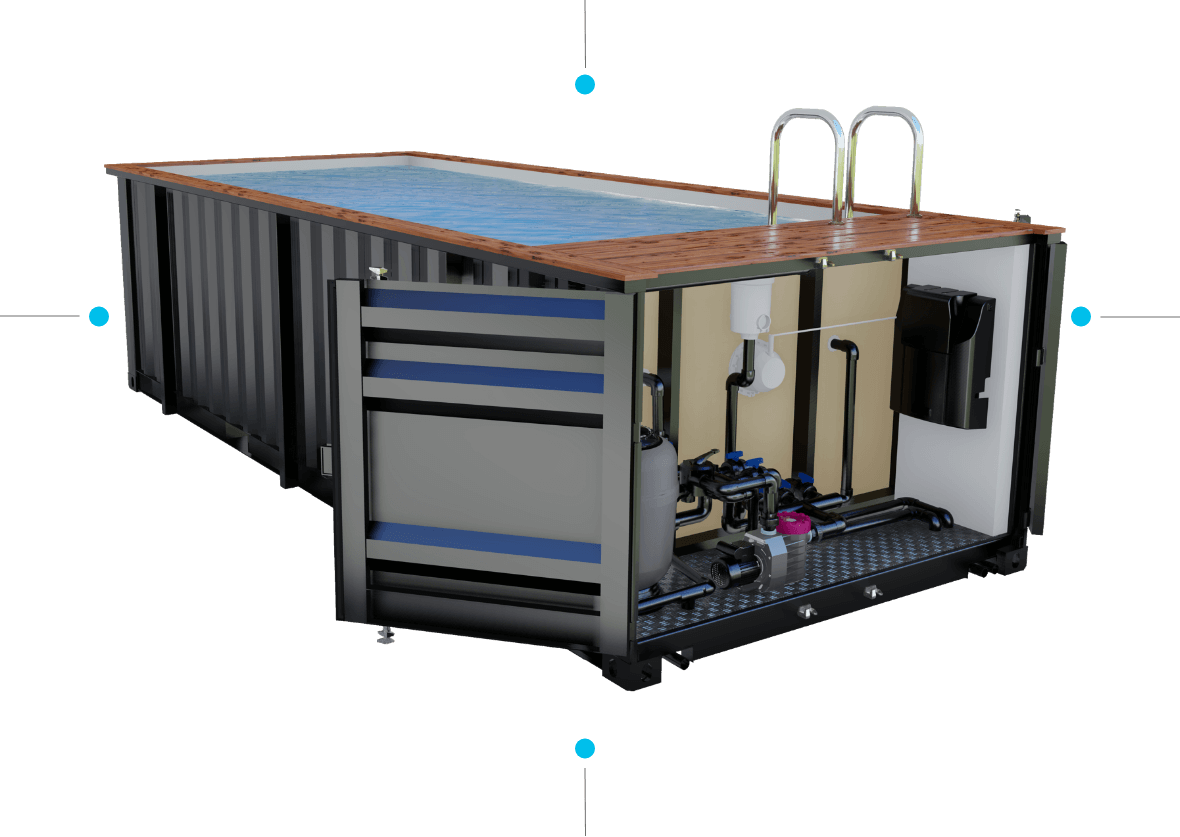 Piscina container © è la PRIMA piscina CHE INTRODUCE IL CONCETTO try & BUY