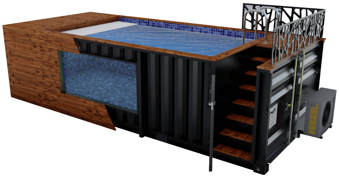 Piscina container © è la PRIMA piscina CHE INTRODUCE IL CONCETTO try & BUY