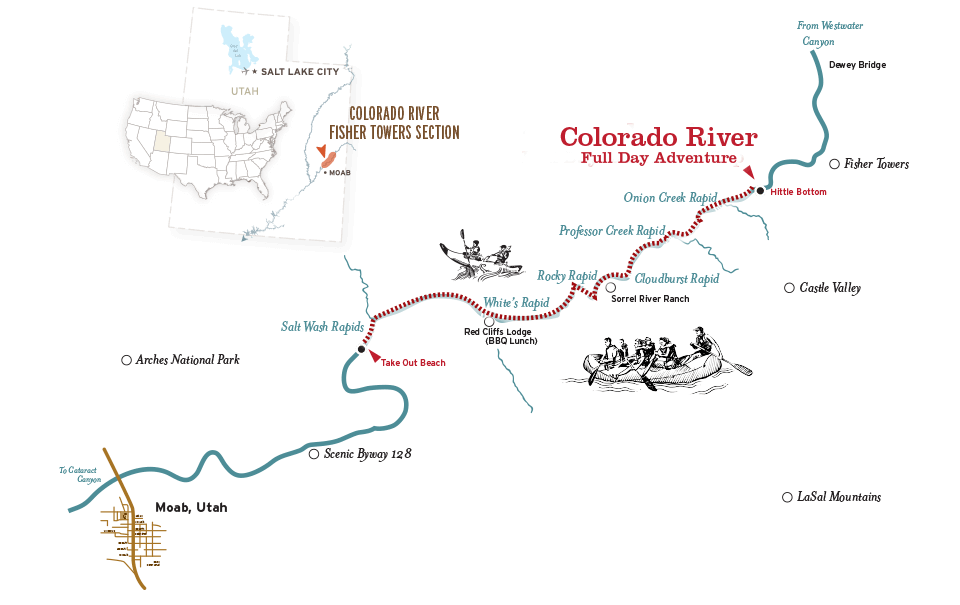 Full-Day Moab Rafting Adventure with Riverside BBQ