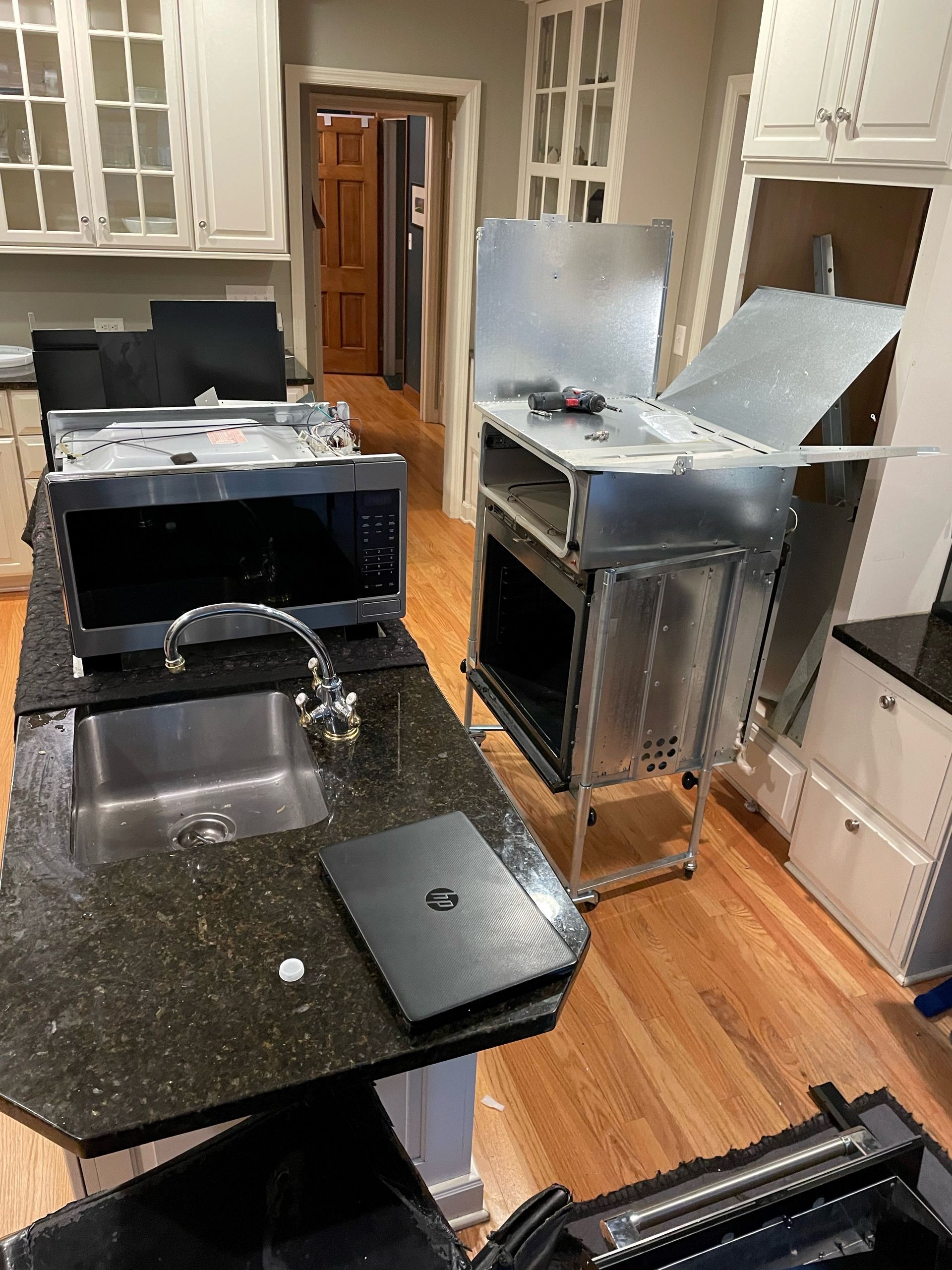 Microwave, warming drawer, oven combo