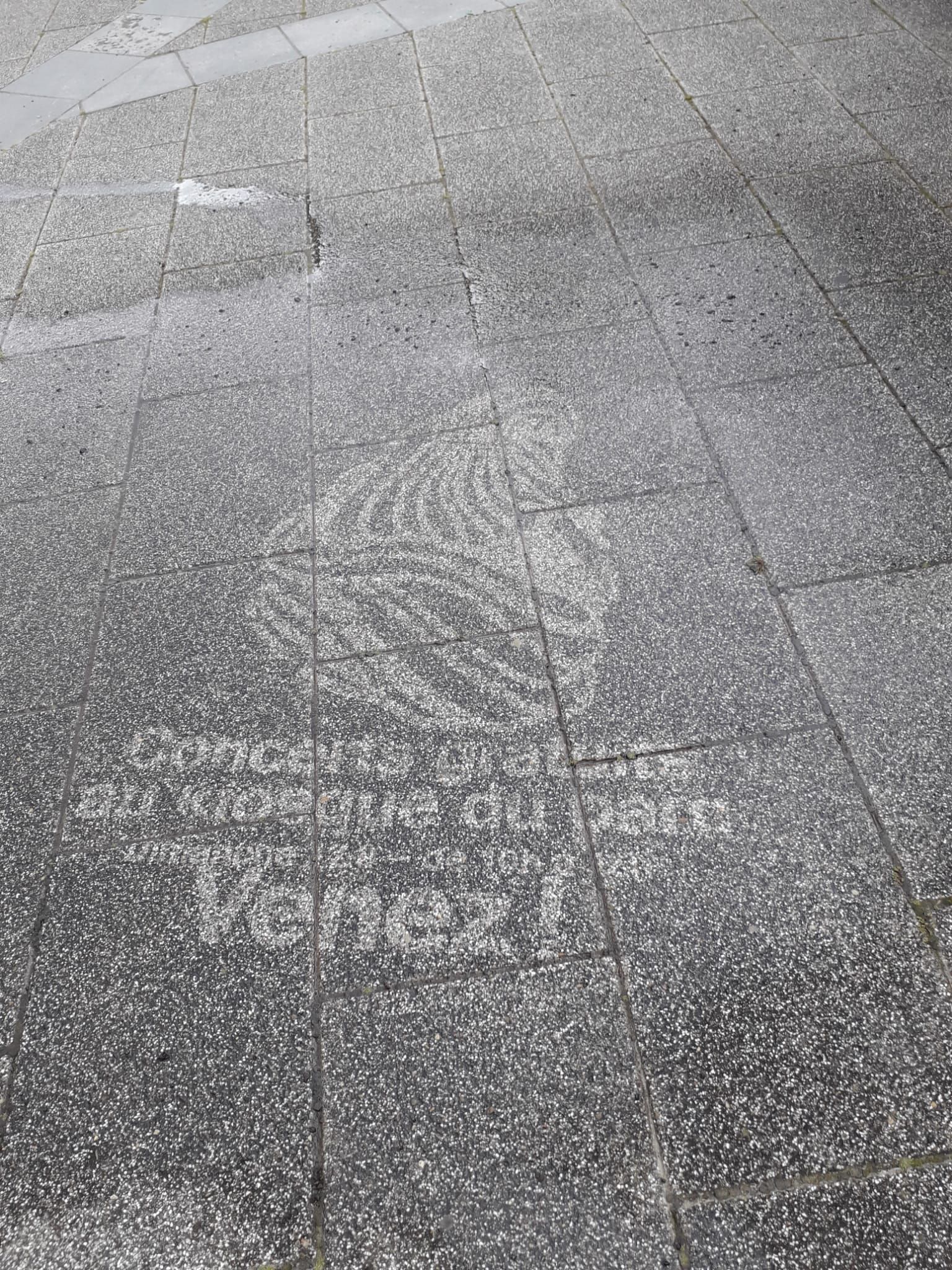 Marquage au sol publicitaire -Chalk tag- Namur-Brabant Wallon