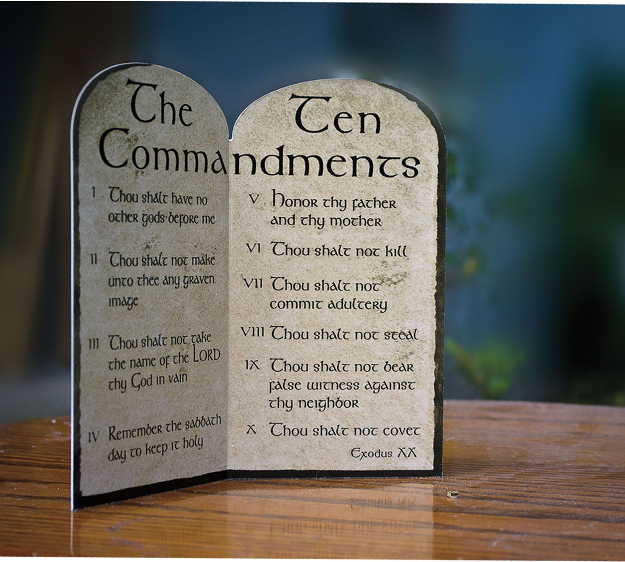 Table Top Display of the Ten Commandments