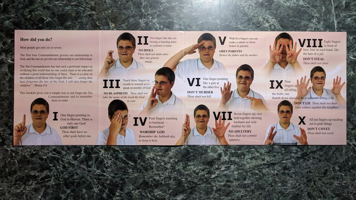 “How to Remember the Ten Commandments” Tract - Pack of 10
