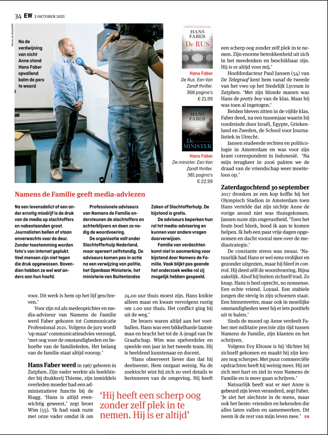Portret Elsevier Weekblad: Hans Faber