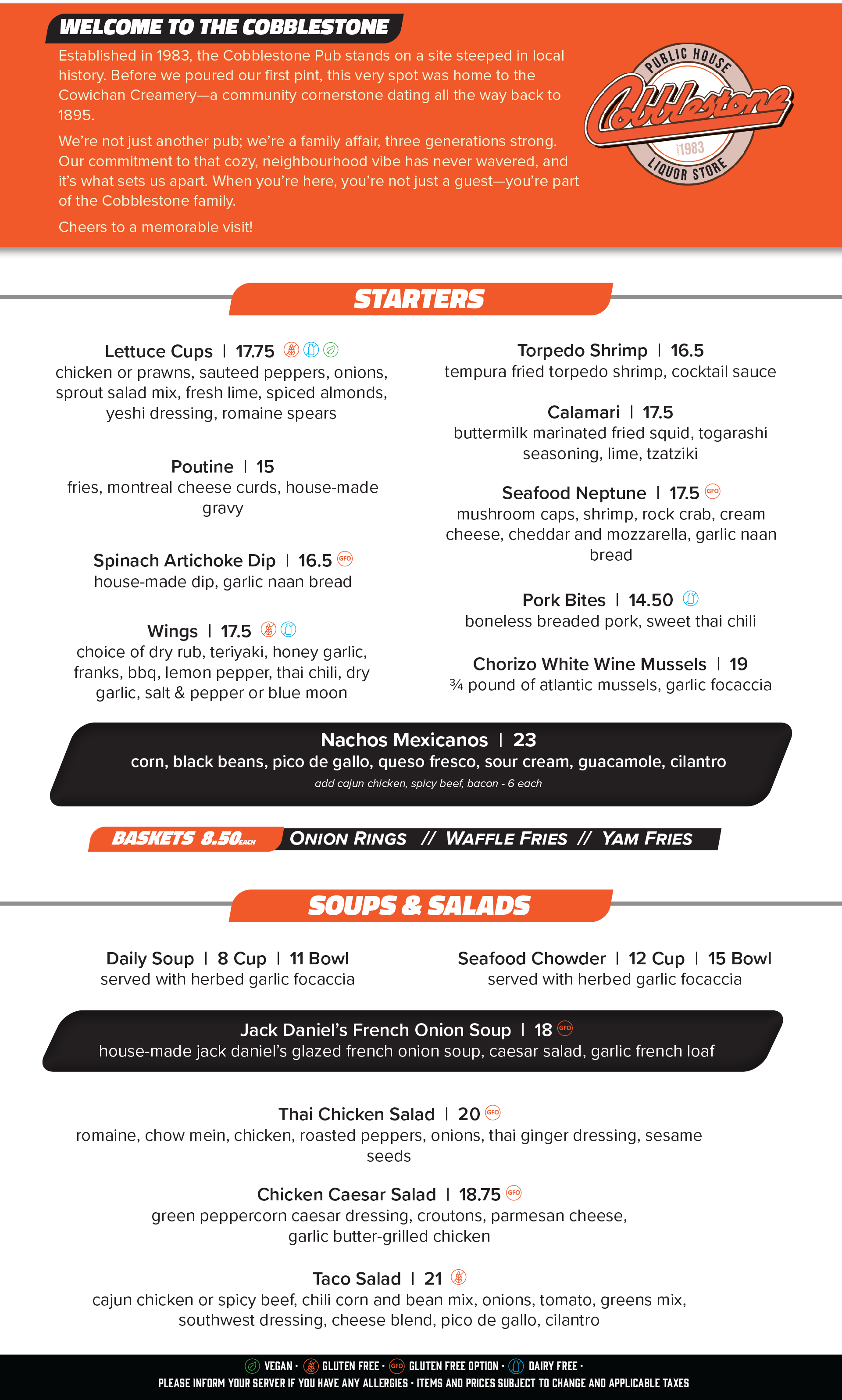 Cobblestone - The Menu