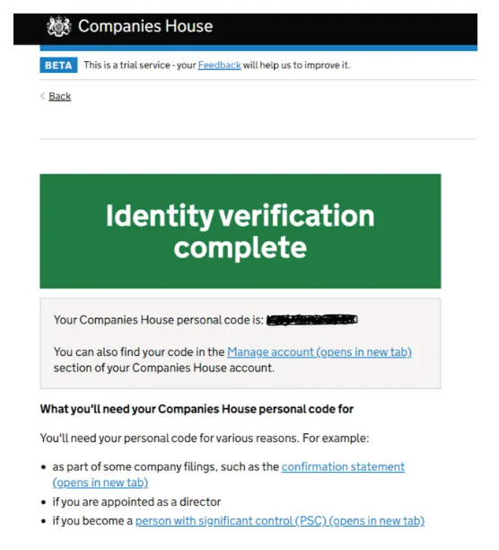 How to Get Your Companies House Personal Code
