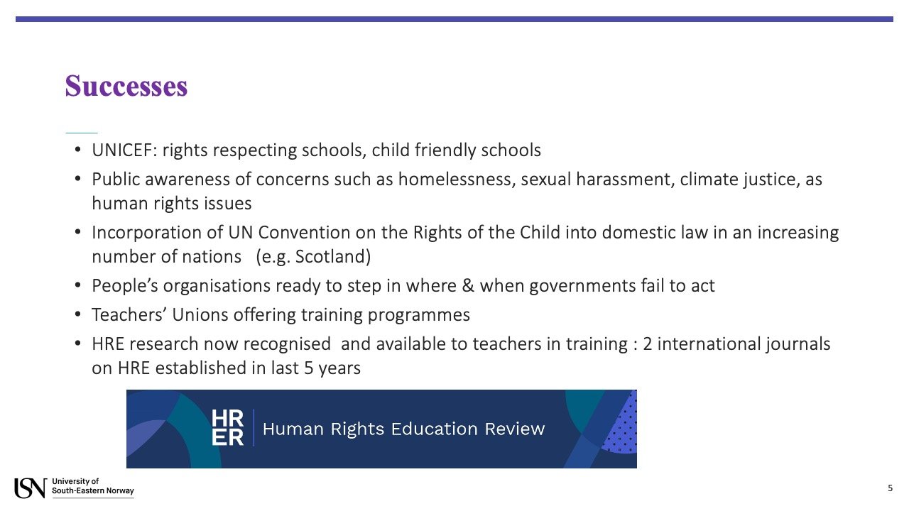Human Rights Education: a global framework
