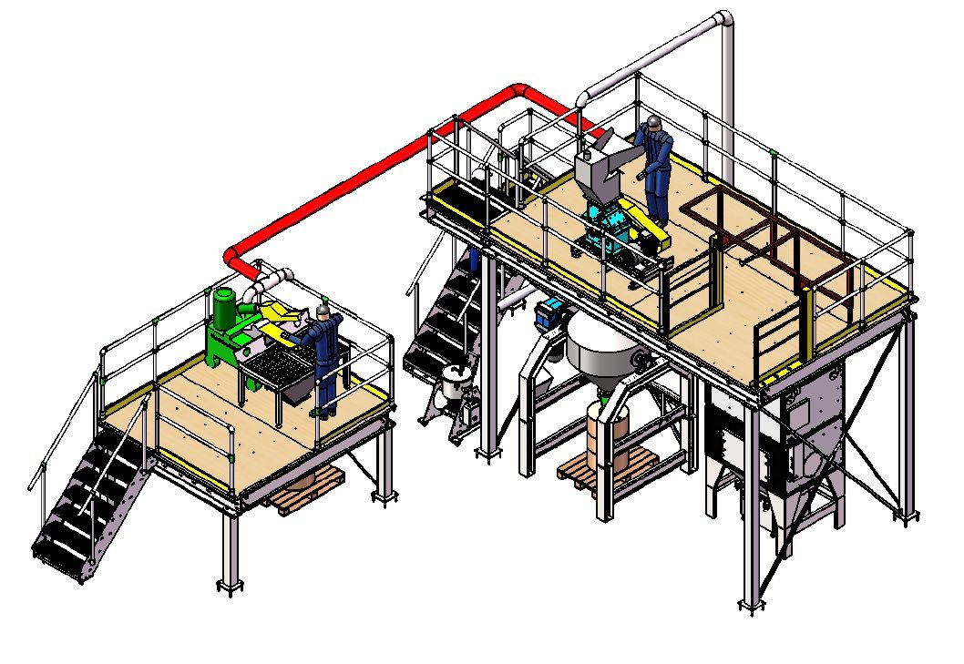 Omecha projektuoja, gamina, montuoja pramonius irengimus