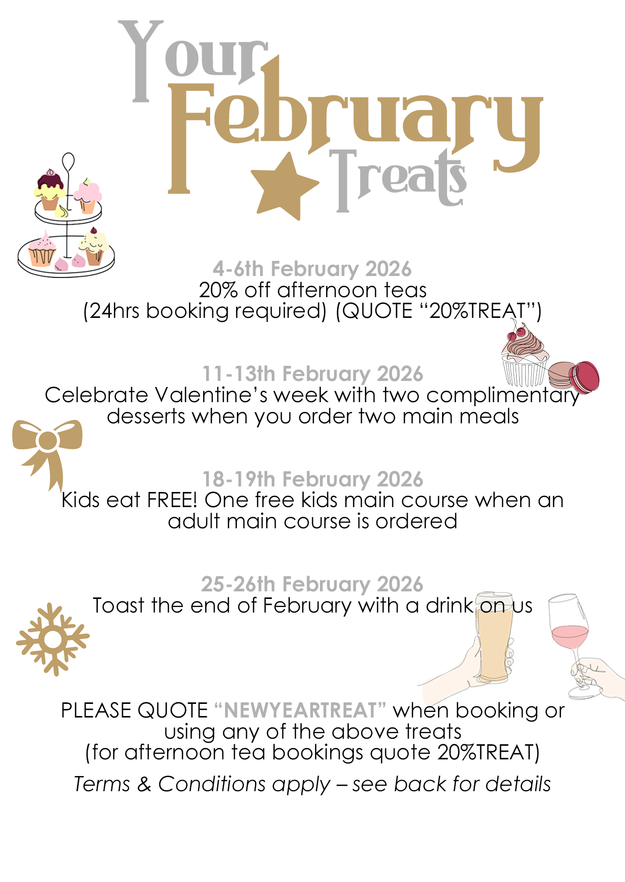 January & Feb Treats | Tudor Barn Eltham