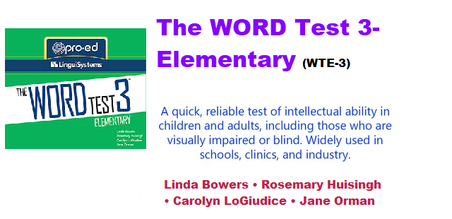 WTE-3 The WORD Test 3- Elementary