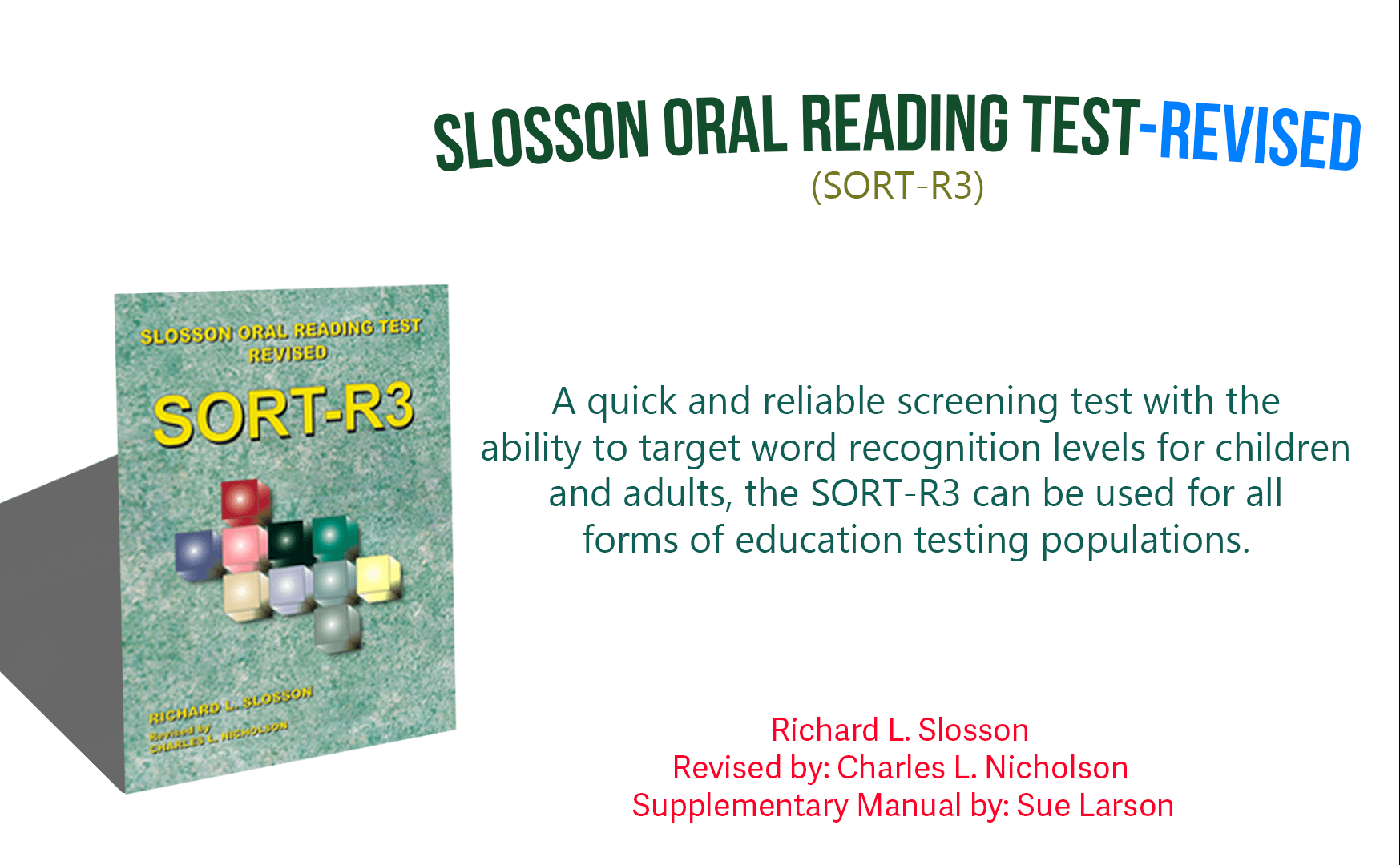 SORT-R3 The Slosson Oral Reading Test Revised