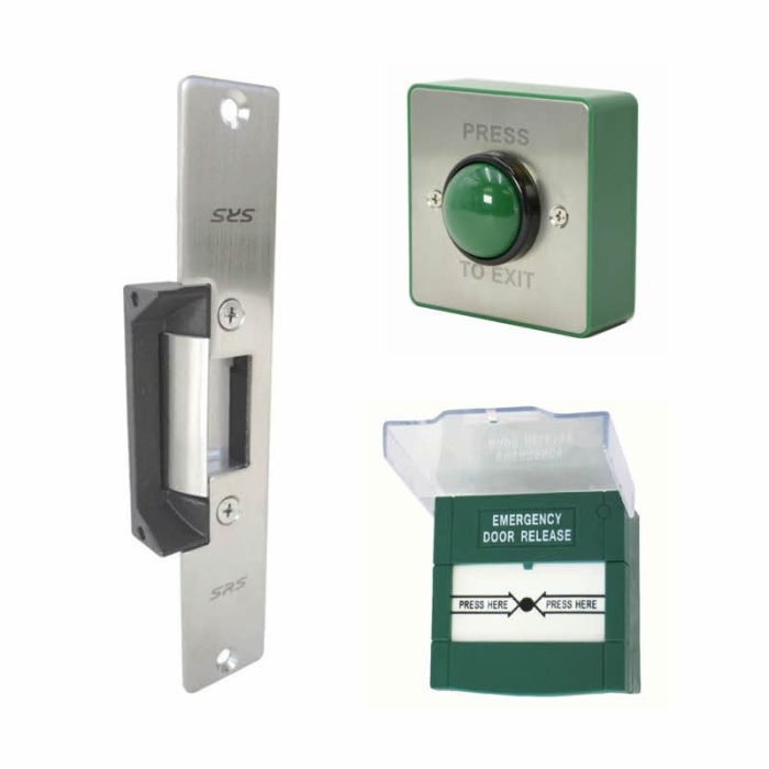 SRS Lock Pack Kit - Long ANSI Strike, PTE Button and Break Glass