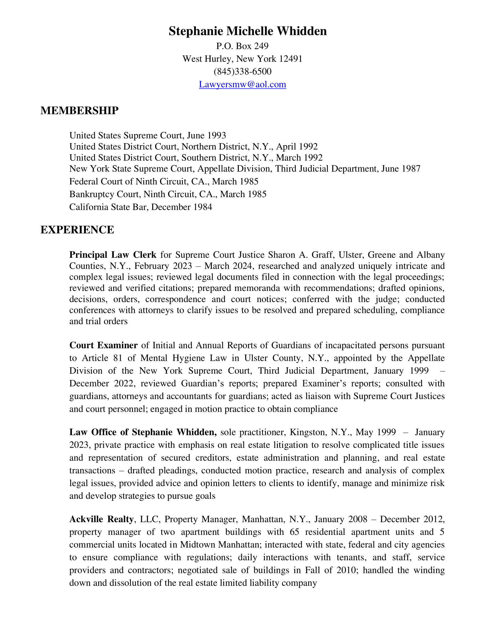 Learn More About Our Legal Team | Kingston, NY | Whidden