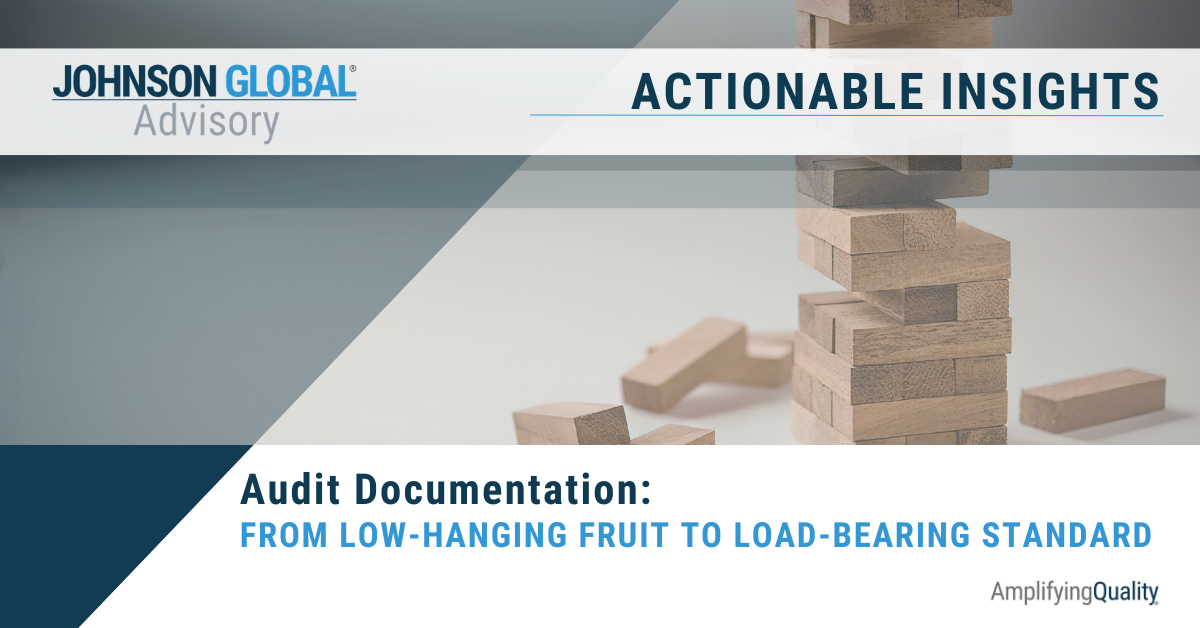 Audit Documentation: From Low-Hanging Fruit to Load-Bearing Standard