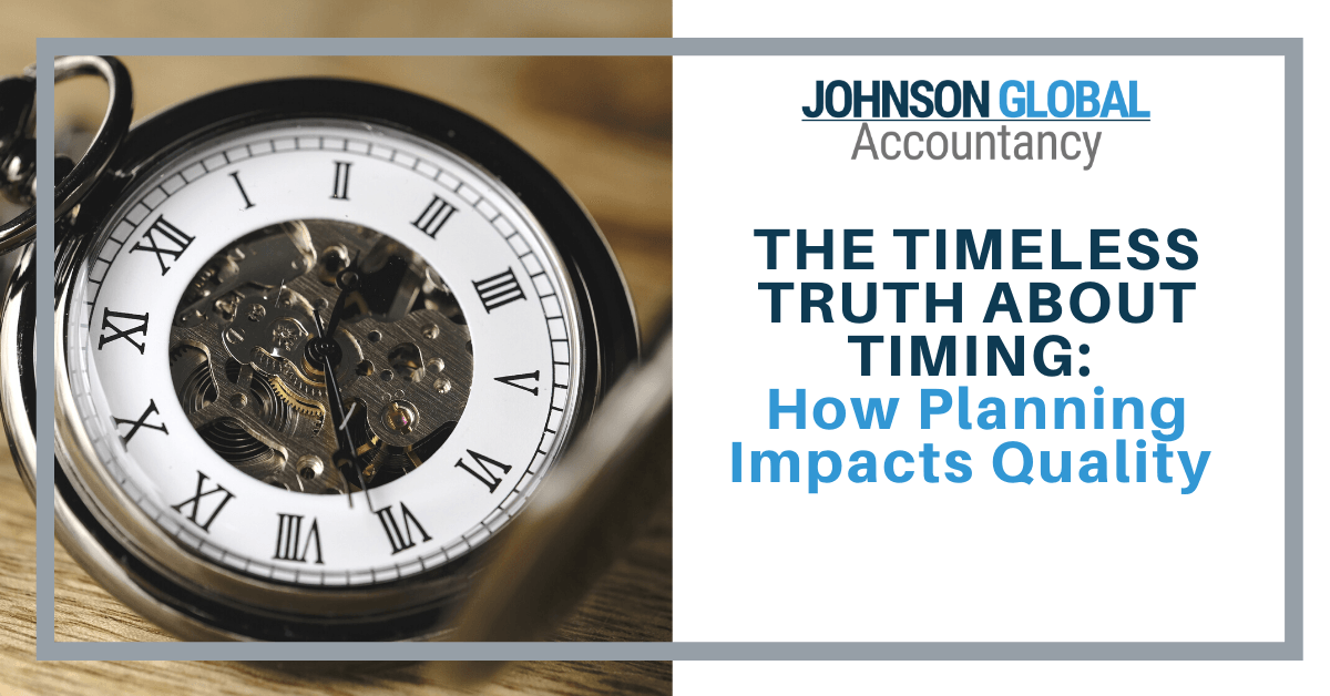 The Timeless Truth About Timing: How Planning Impacts Quality