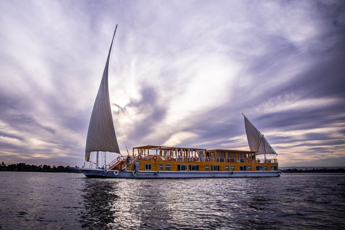 Dahabiya Nile Cruises, Luxury Dahabiya Sail Boat, Private Dahabiya Booking
