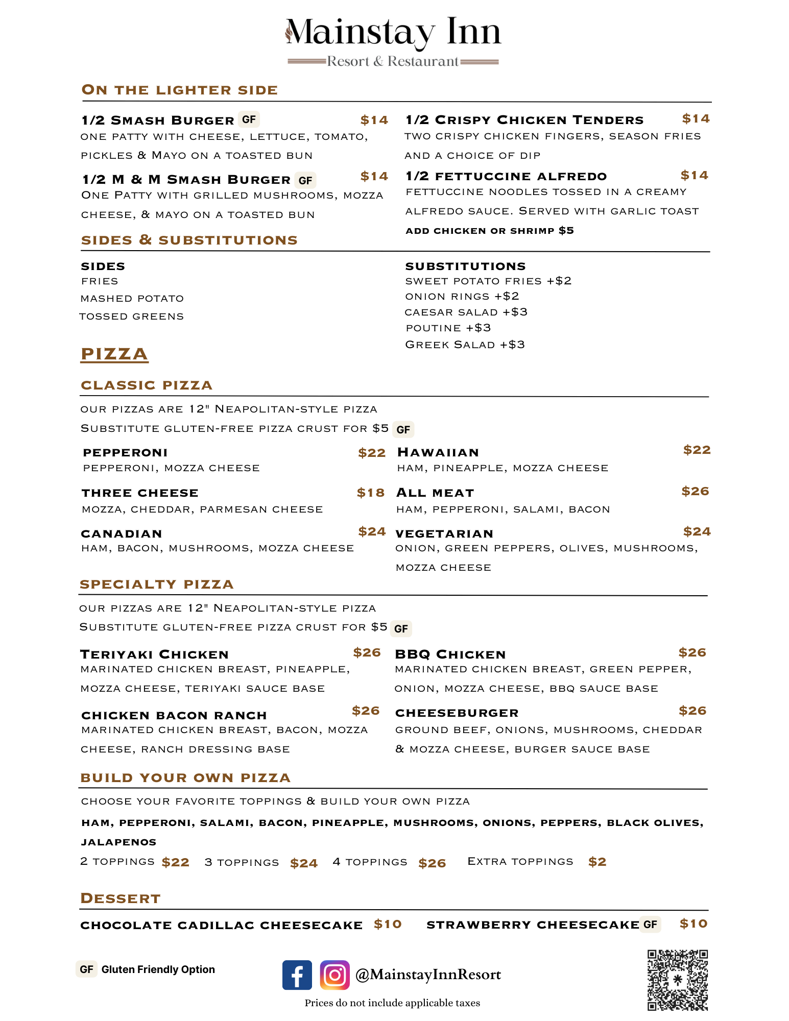 Mainstay Inn | Instagram, Facebook | Linktree