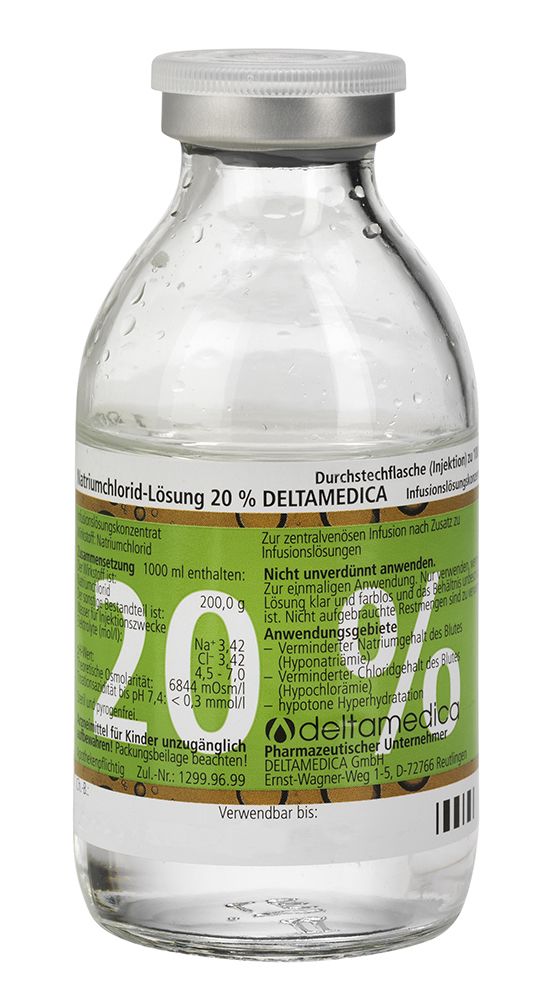 Natriumchlorid-Lösung 20% - Elektrolytkonzentrat Injektflasche