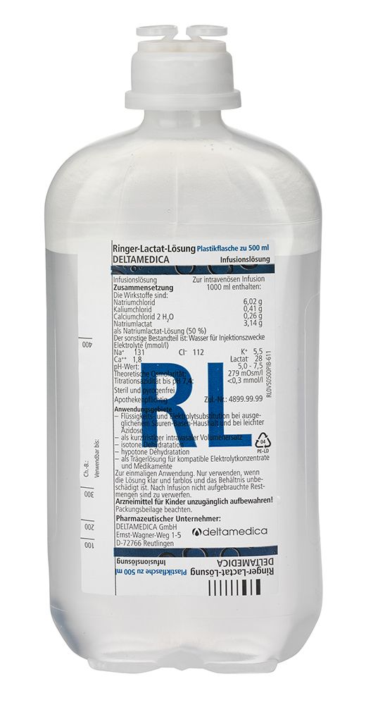 Ringer-Lactat-Lösung - Vollelektrolylösung von Deltamedica