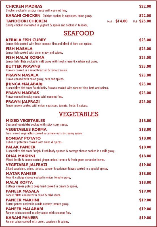 Indian cuisine North Shore - Sagar Indian Restaurant