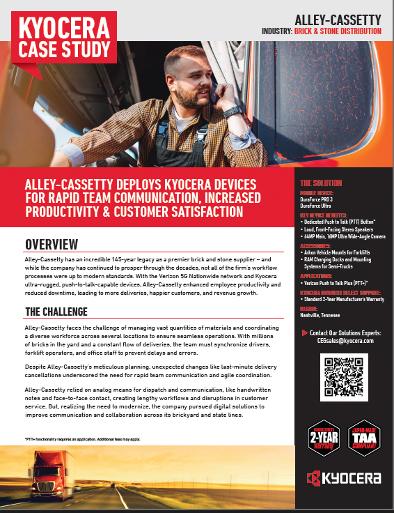 Rugged Hardware Solutions for Construction | Kyocera Mobile