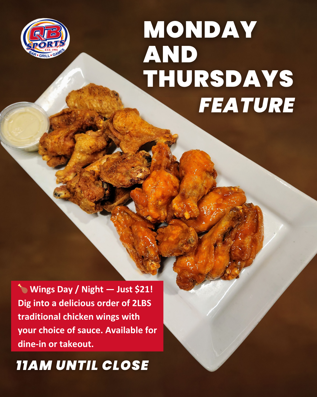 Daily Specials | QB Sports Bar Grill and Games | Burlington, ON