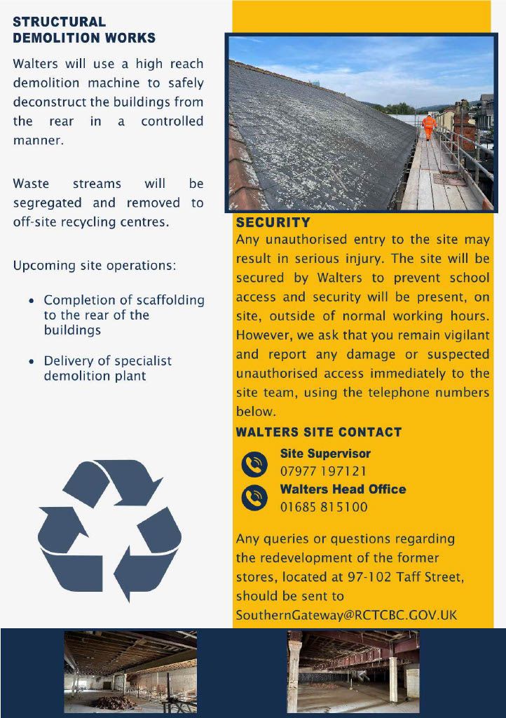 Demolition of former M&S and Dorothy Perkins site