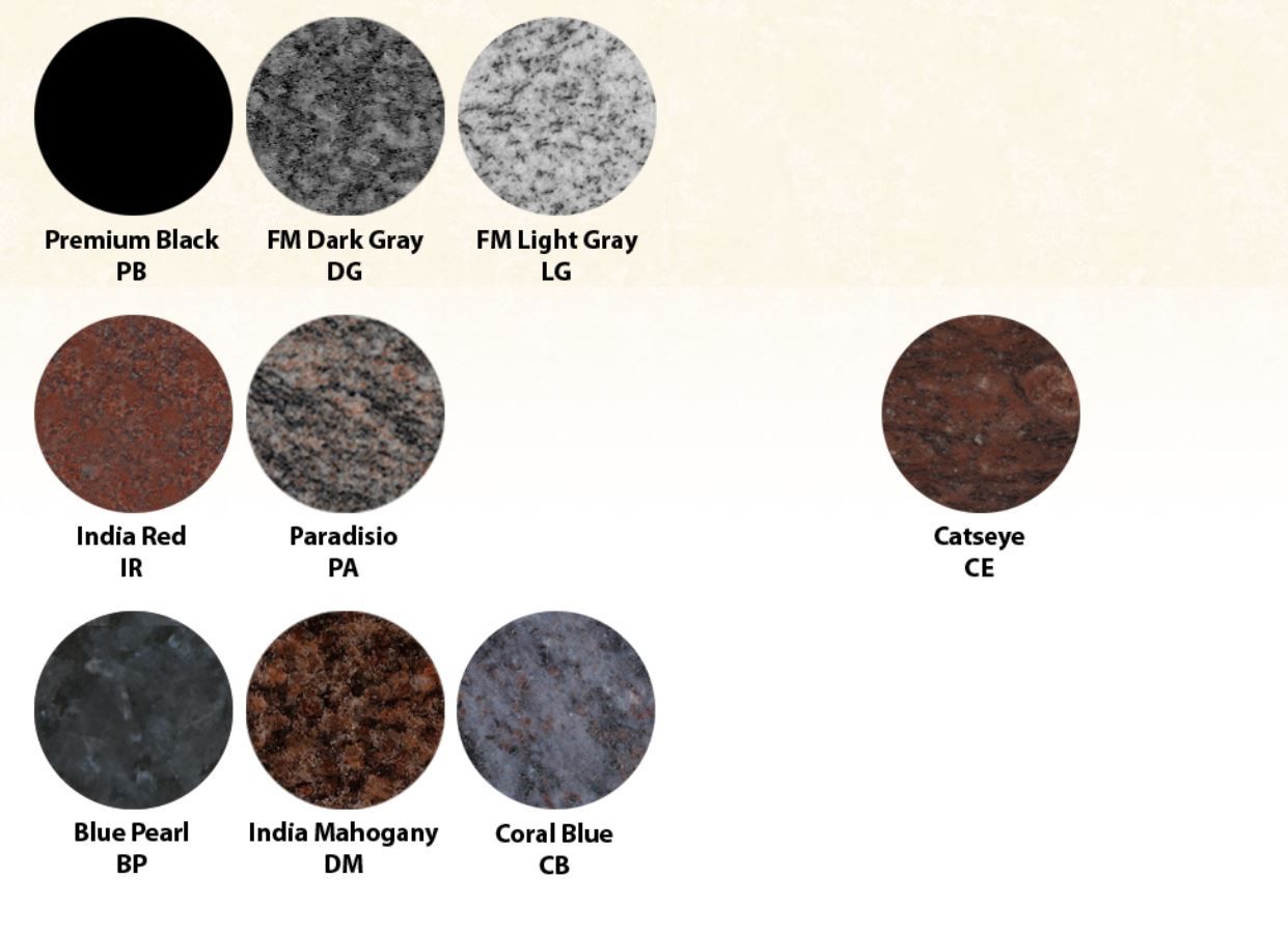 Granite Colors | Fewell Monument