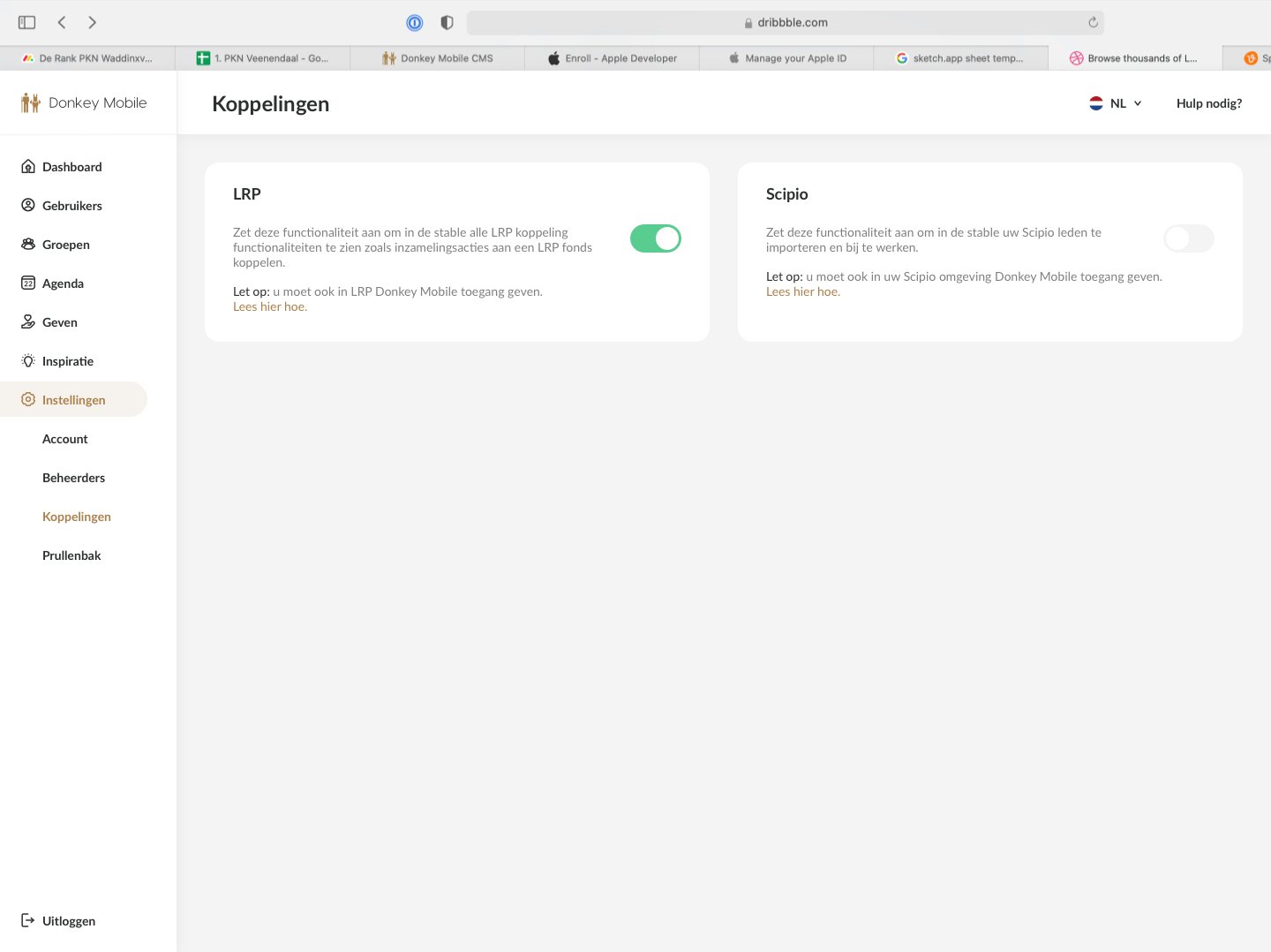 Koppel uw app aan LRP