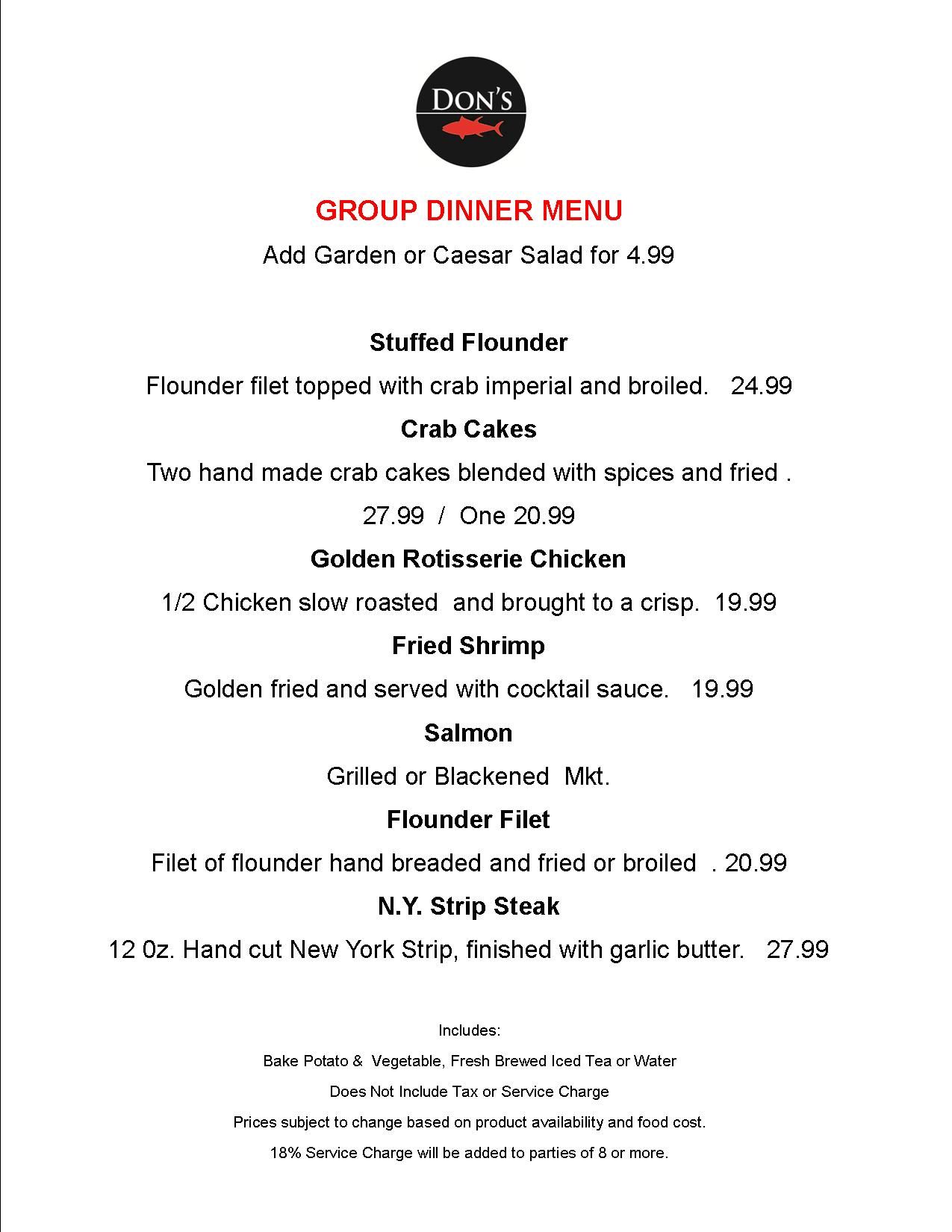 Food Catering – Ocean Pines, MD – Don’s Seafood & Chophouse