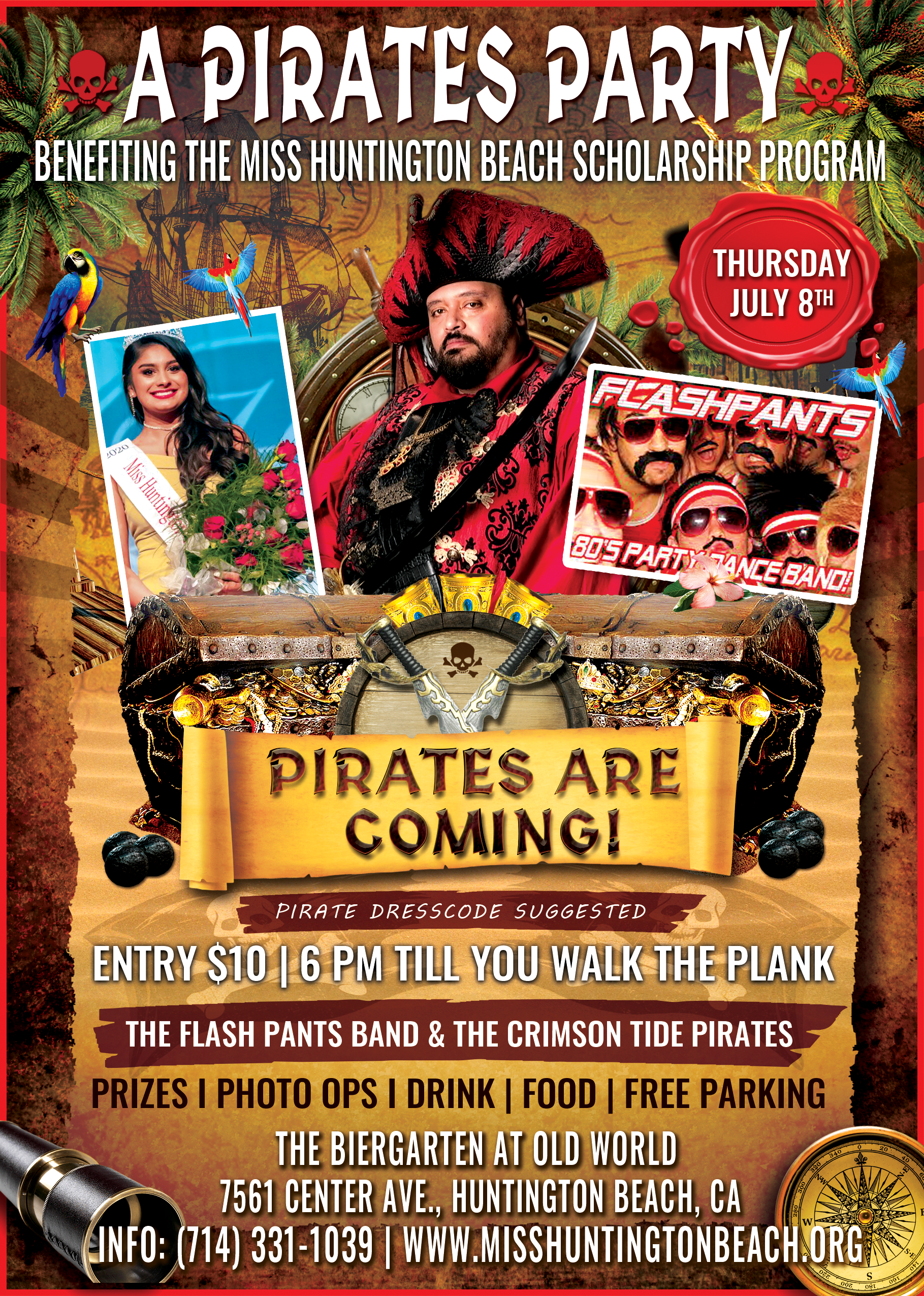 Miss HB Scholarship Competition Pirate Party Fundraiser at Old World