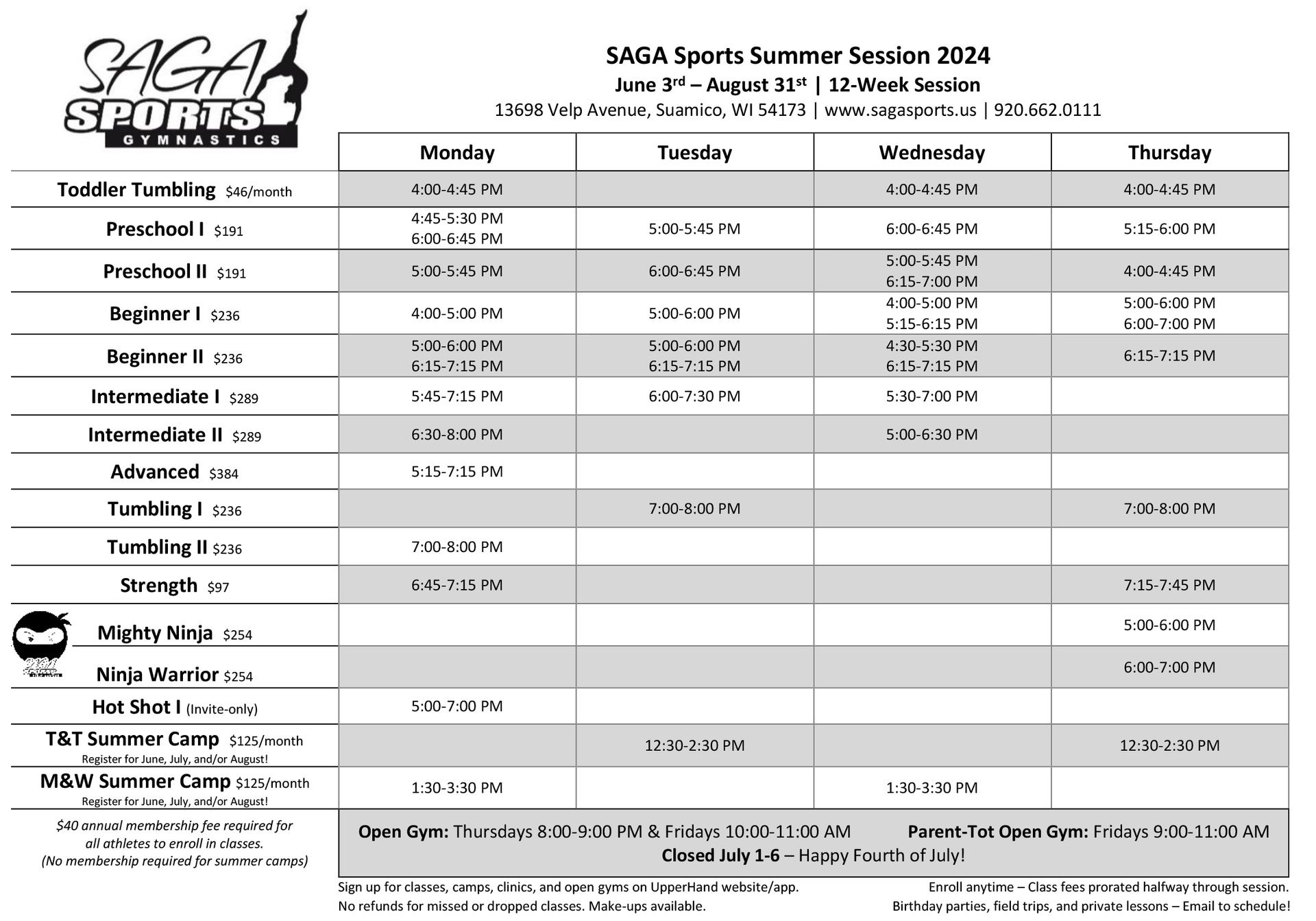 Schedule & Registration