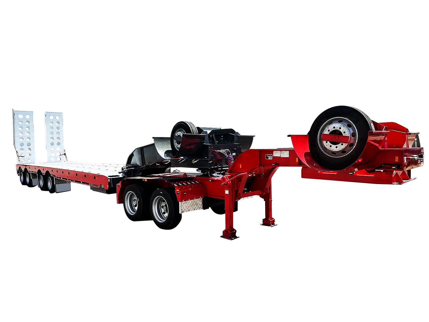 Quad Axle Low Loader Deck Widener with Bi-Fold Ramps
