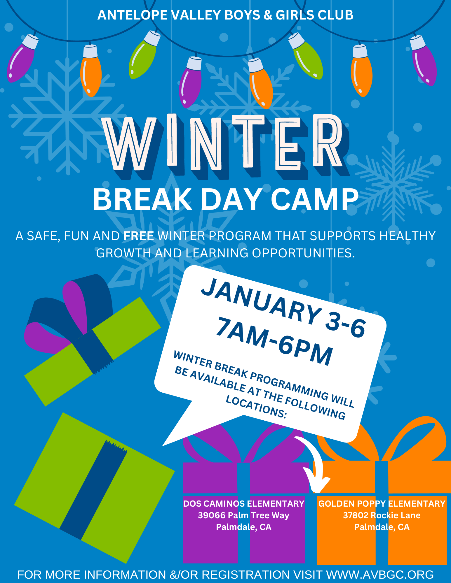 Palmdale School District Winter Day Camp