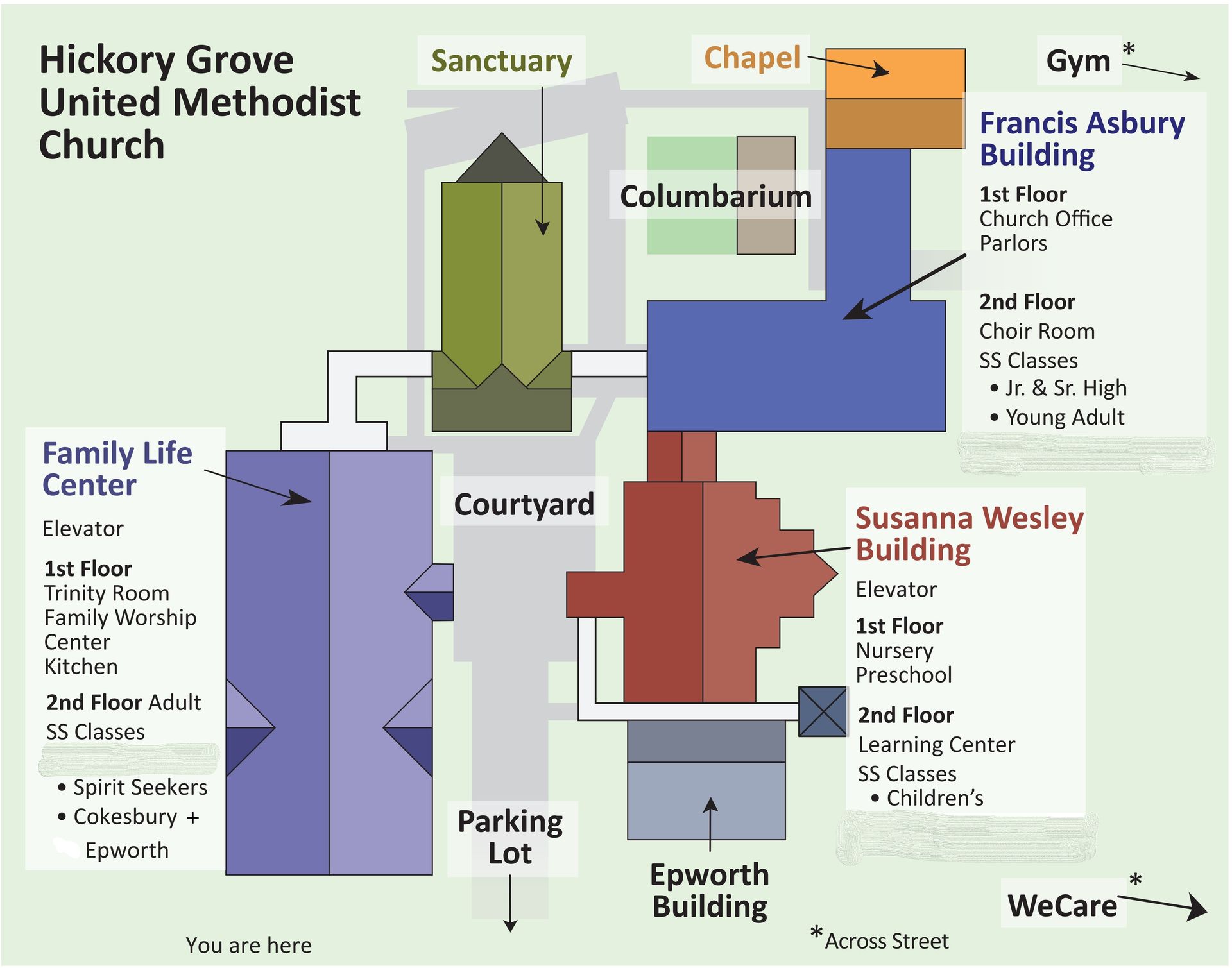 Campus Map | Hickory Grove UMC | Charlotte, NC
