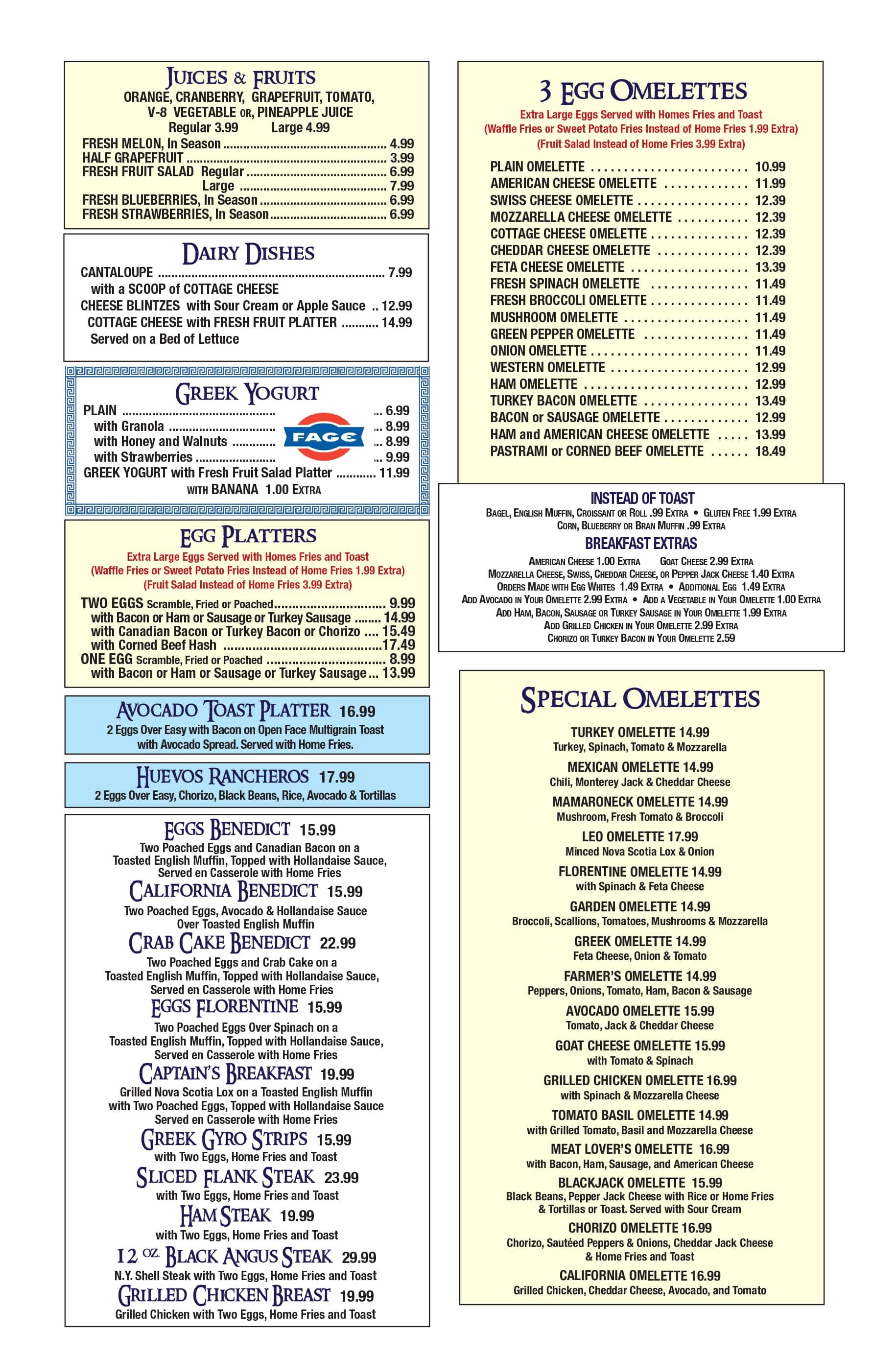 Our Menu - Nautilus Diner of Mamaroneck - NY