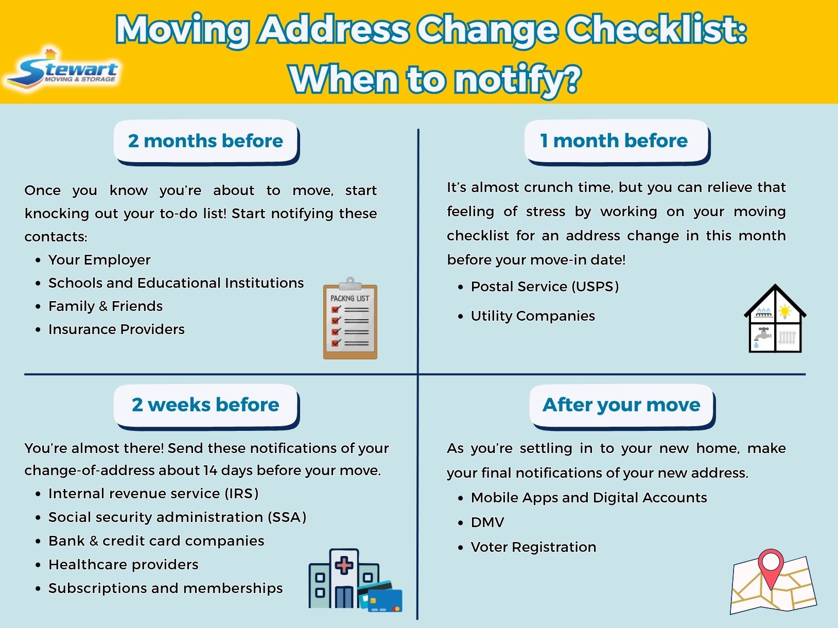Change-of-Address Checklist 2026 | Stewart Moving & Storage