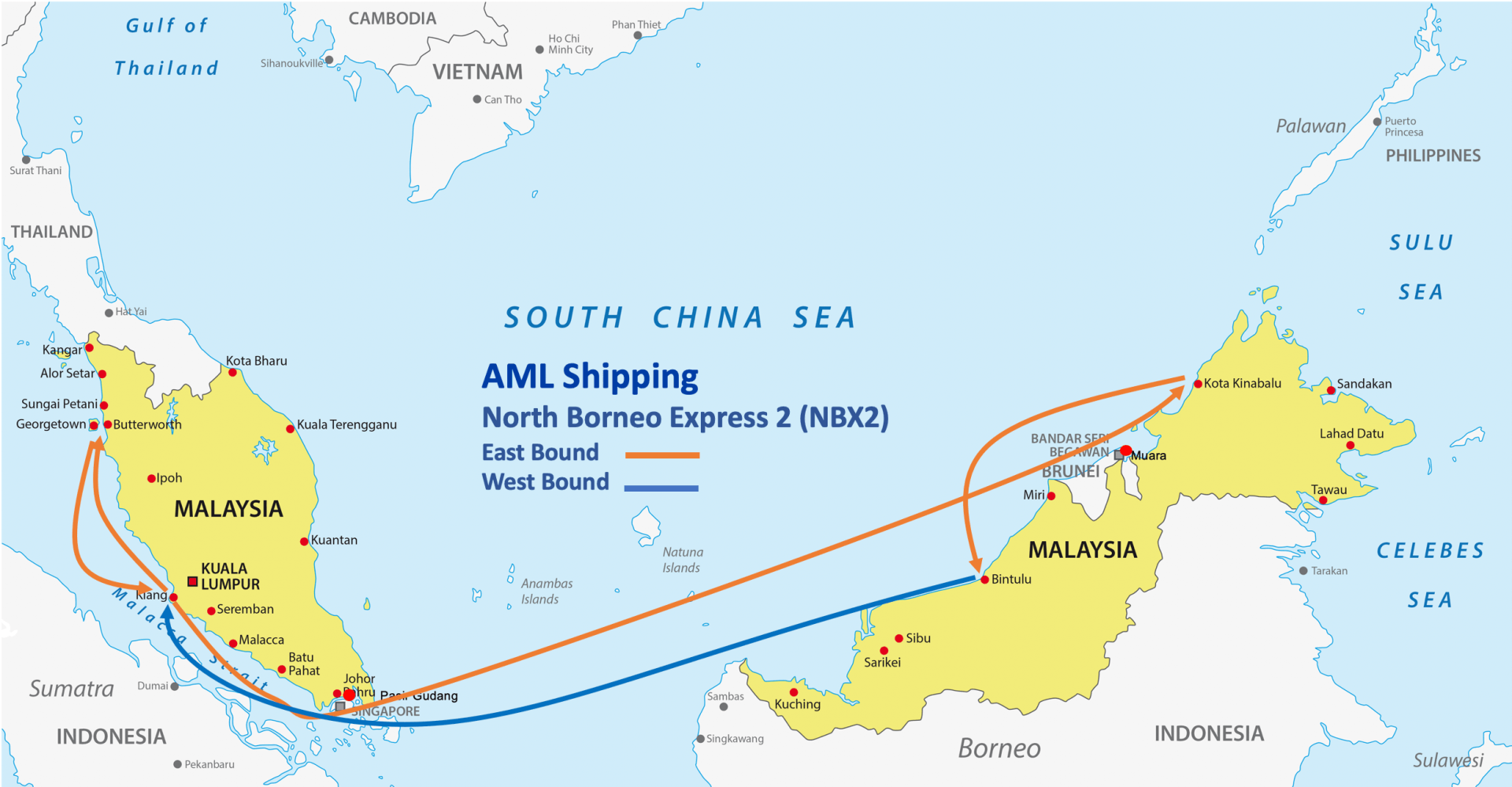 Sea Freight & Container Shipping | AML Shipping Sdn Bhd | Singapore ...