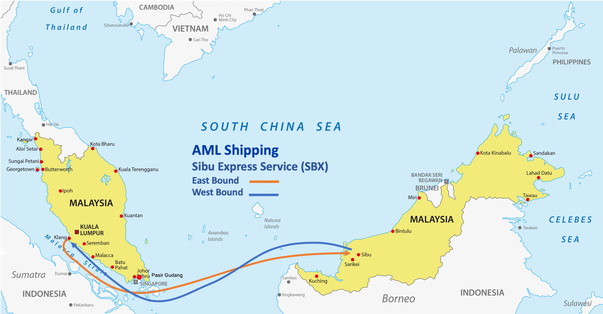 Sea Freight & Container Shipping | AML Shipping Sdn Bhd | Singapore ...