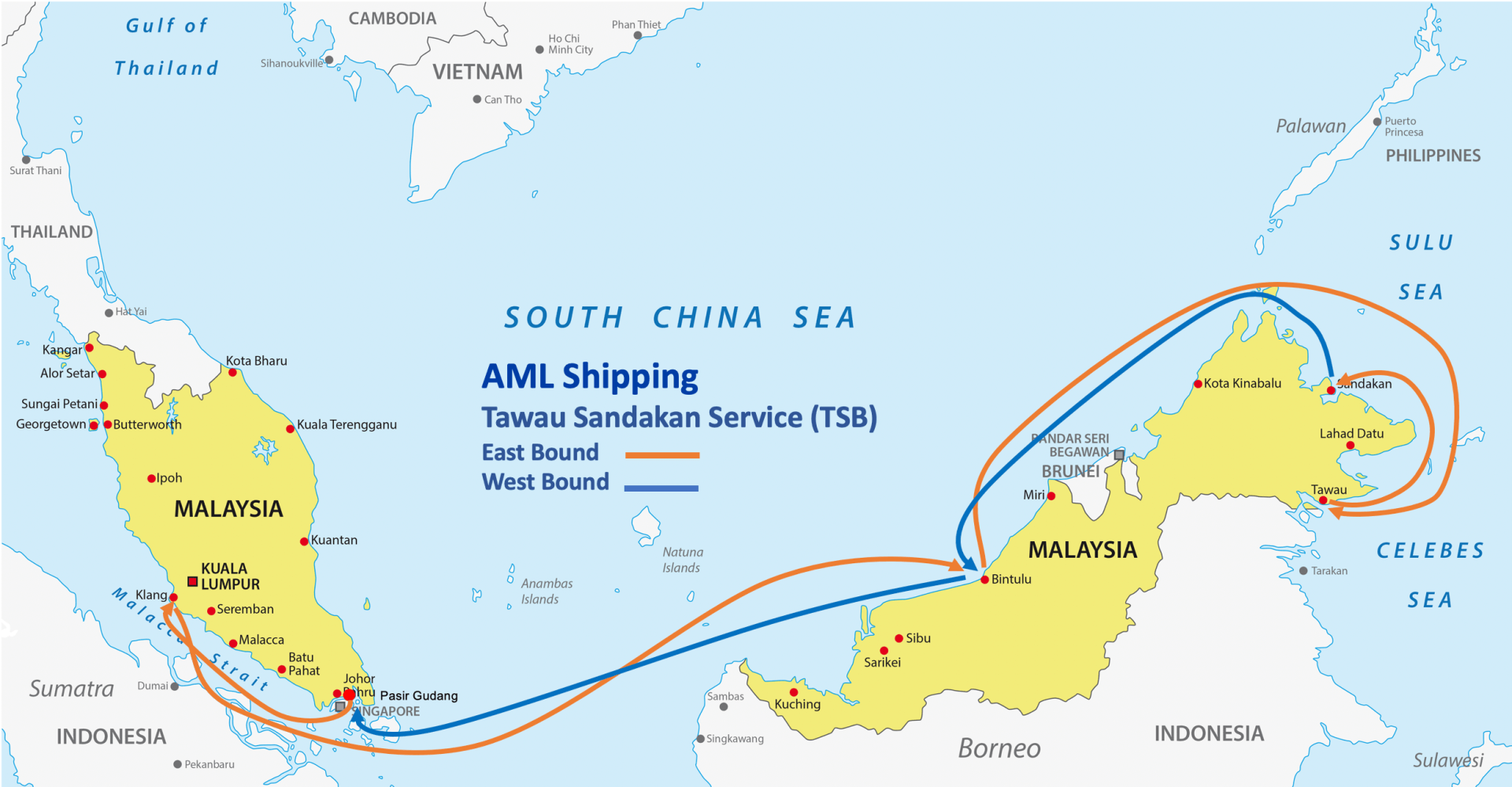 Sea Freight & Container Shipping | AML Shipping Sdn Bhd | Singapore ...