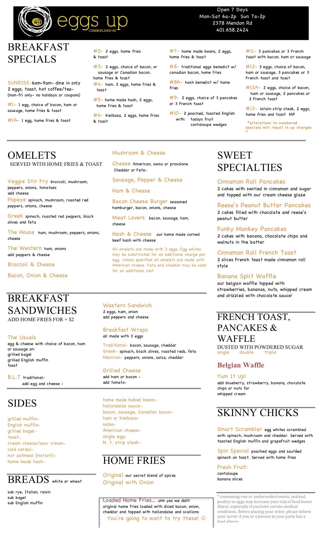 Breakfast Items | Cumberland, RI