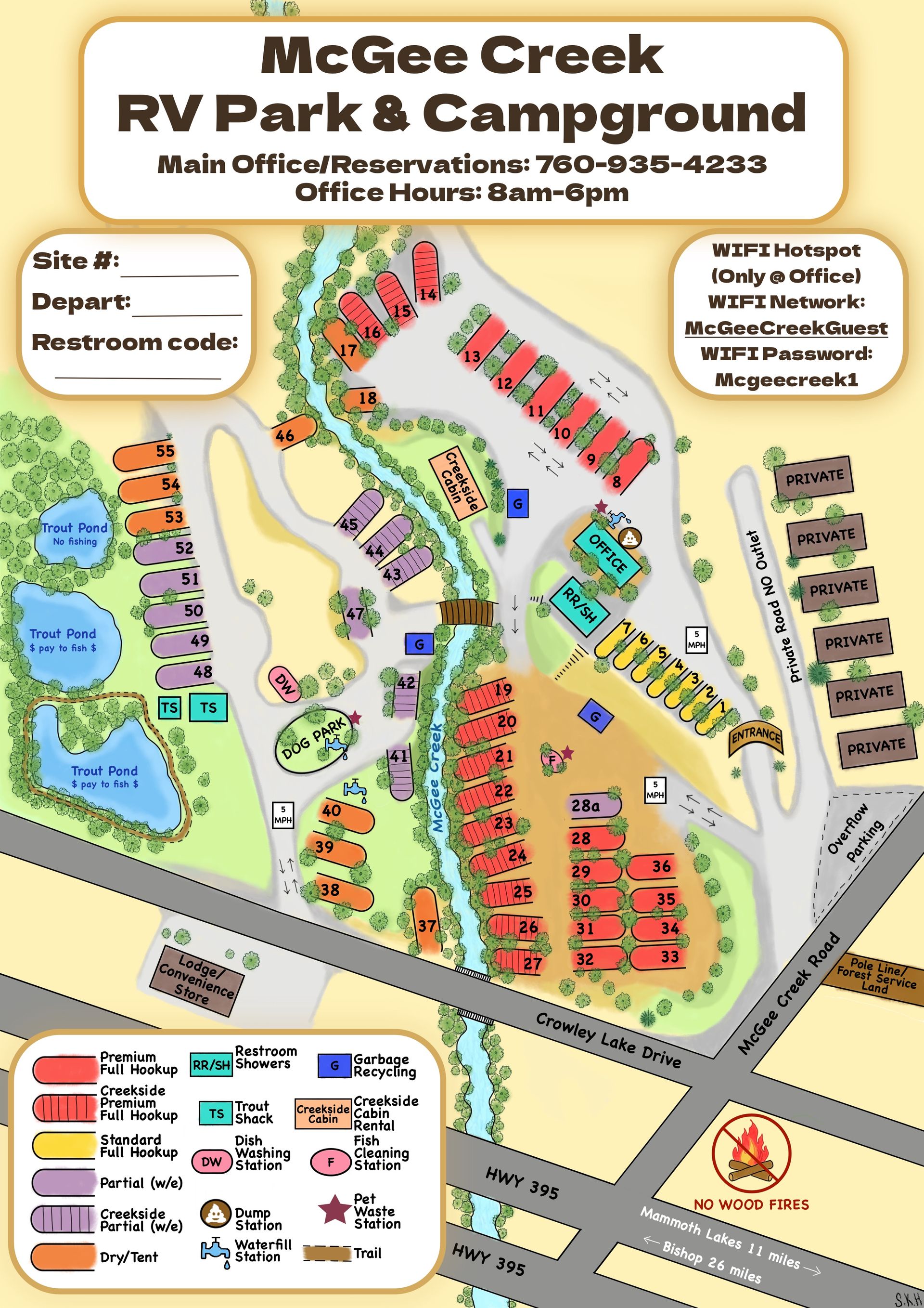 Park Map- McGee Creek RV Park