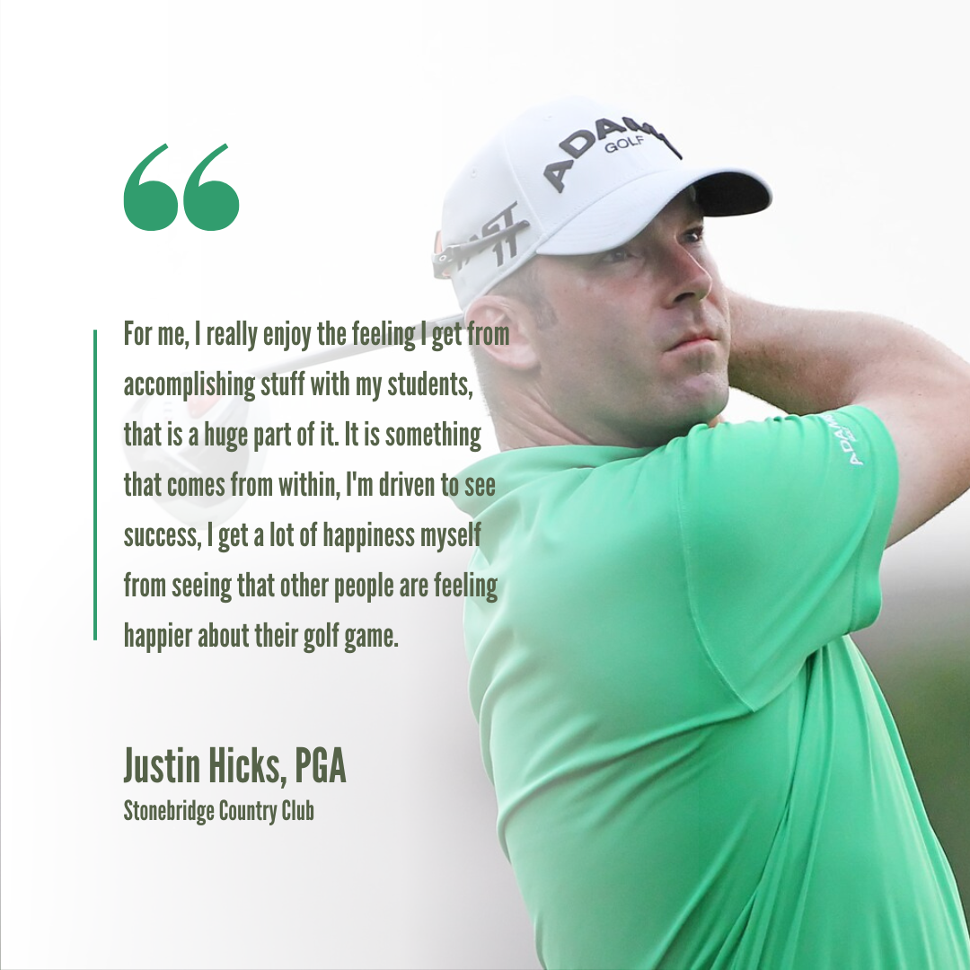 From PGA TOUR to PGA Teaching Professional for Justin Hicks, PGA