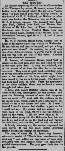 A Tragic Accident at Christmas 1899