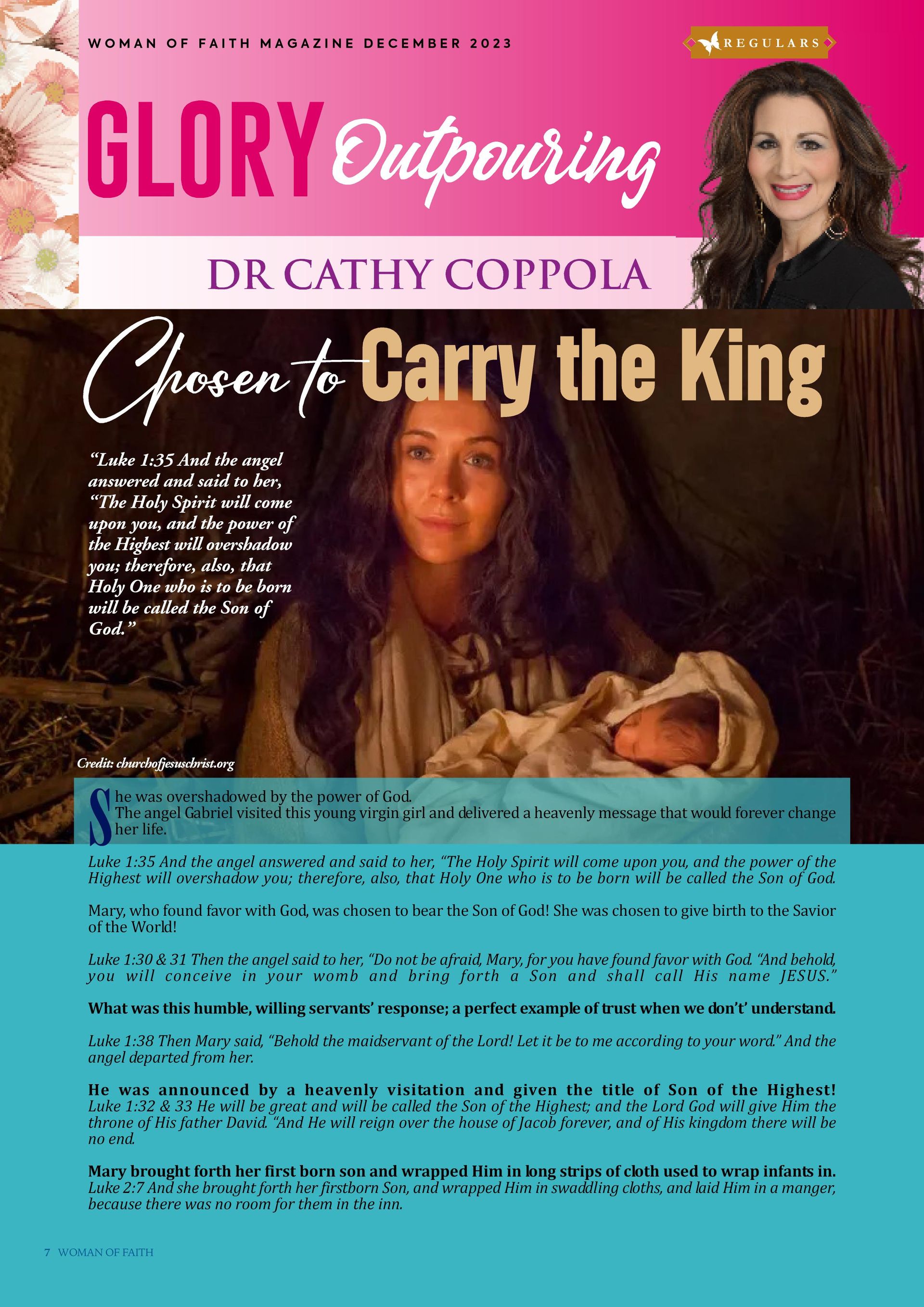 From Woman of Faith Magazine: Chosen to Carry the King
