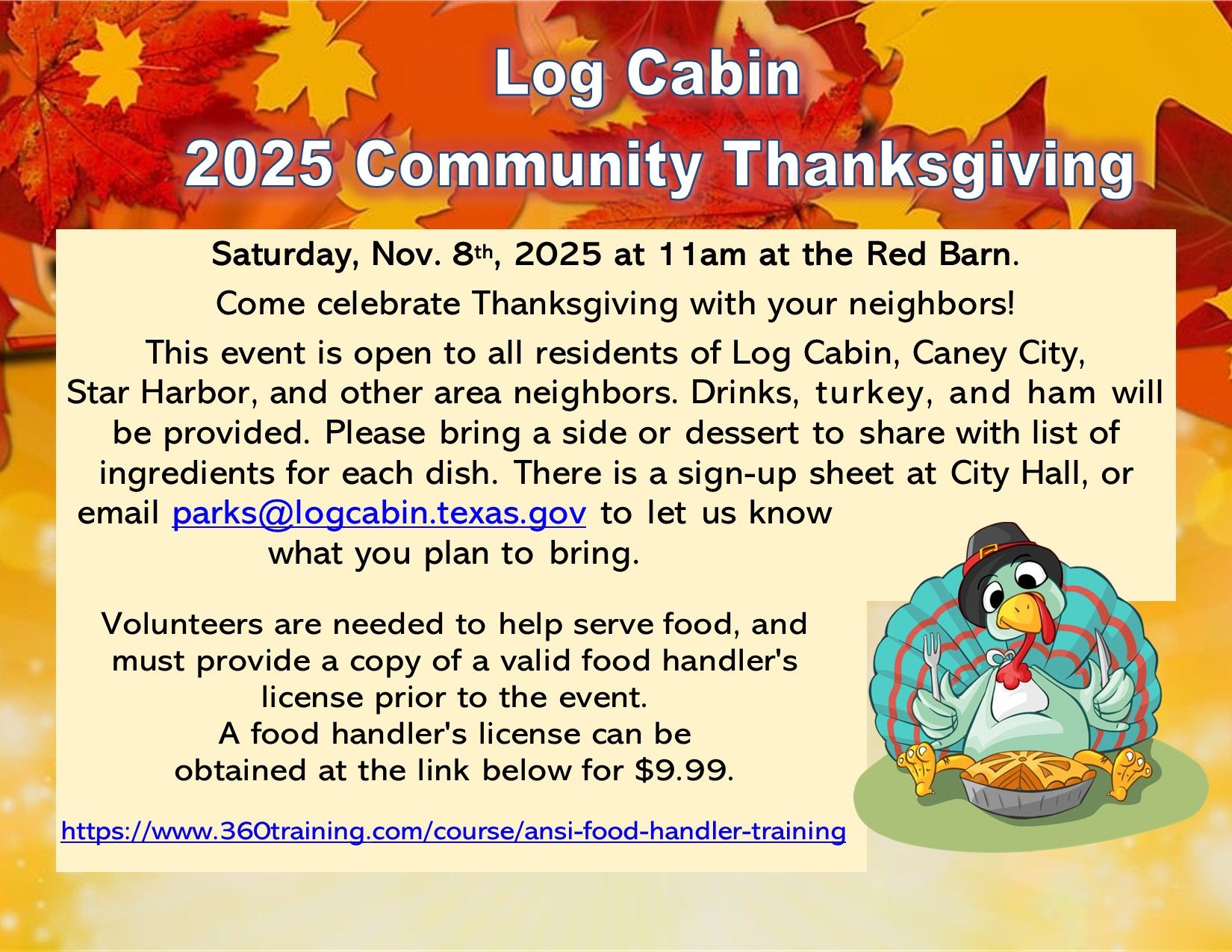 Log Cabin Community Thanksgiving Luncheon 2025