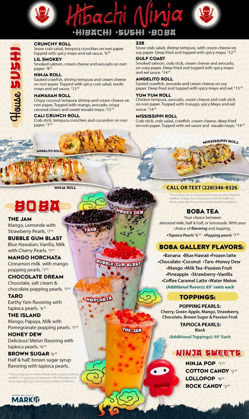 Menu | Hibachi Ninja & Rollin Creamery